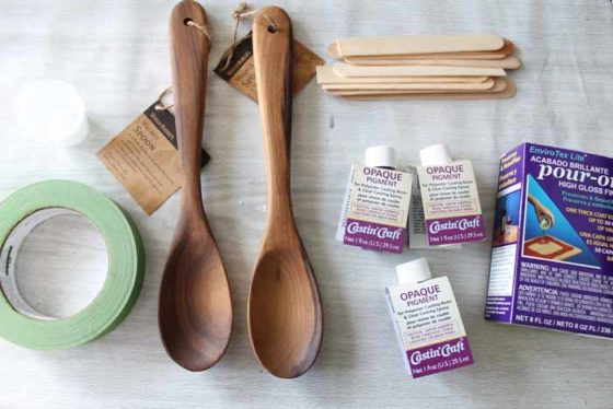 Marbled Handle Wood Spoons - Resin Crafts Blog