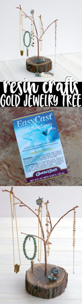 Gold Jewelry Resin Tree Hanger DIY Resin Crafts