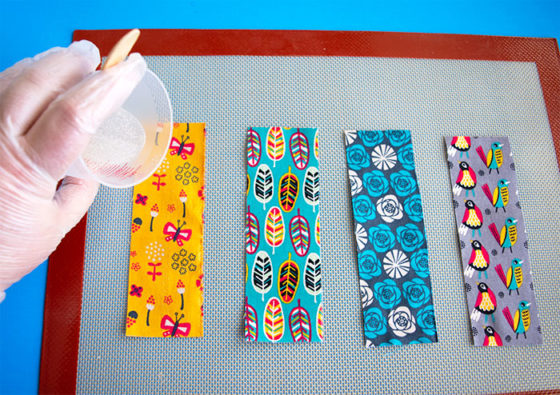 Make Durable and Fun Resin Coated Fabric Bookmarks