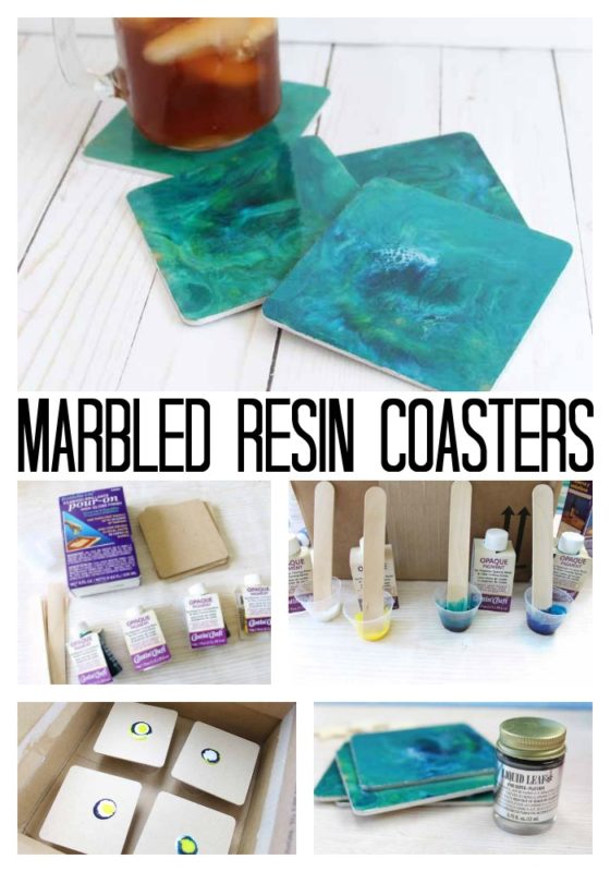 Poured Resin Marble Coasters - Resin Crafts Blog