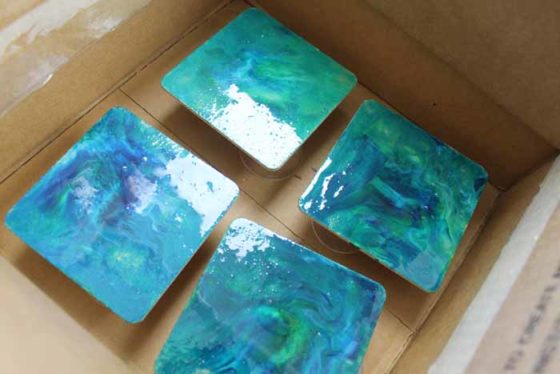 Poured Resin Marble Coasters - Resin Crafts Blog