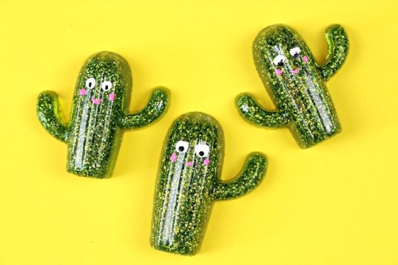 DIY Glittery Resin Cacti - Resin Crafts Blog