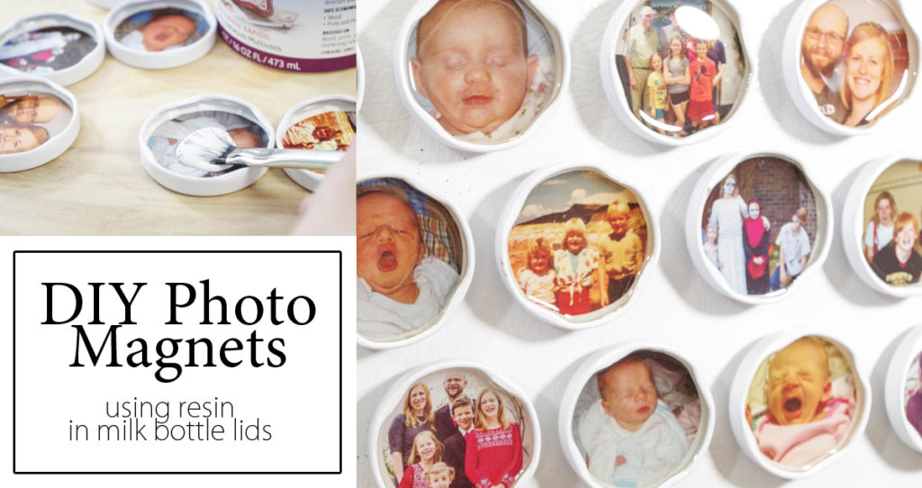 diy photo magnets using resin in milk bottle lids social media image ...