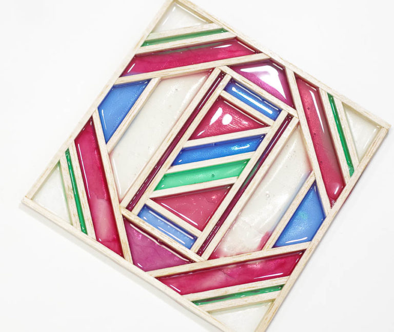 Wood Framed Faux Stained Glass - Resin Crafts Blog