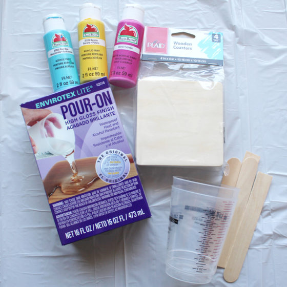 Sunset Rainbow Poured Resin Coasters DIY - Resin Crafts Blog