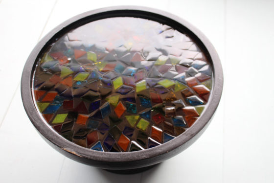 Mosaic Resin Upcycled Cake Stand DIY - Resin Crafts Blog