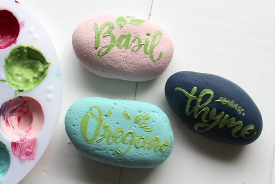 Garden Marker Rocks with Envirotex Spray Gloss Finish - Resin Crafts Blog