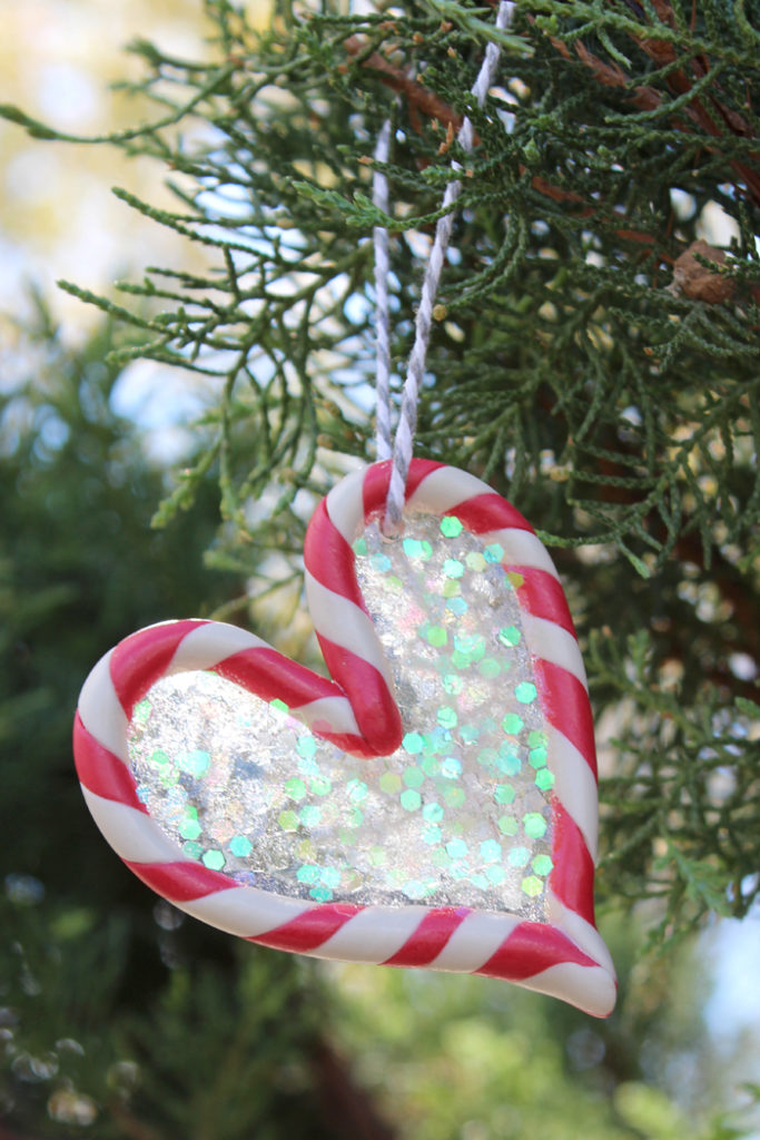 Resin Candy Cane Heart Glitter Ornament - Resin Crafts Blog