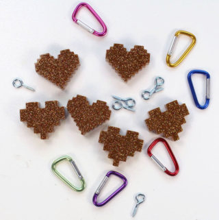 Pixel Heart Glitter Resin Keychains DIY - Resin Crafts Blog