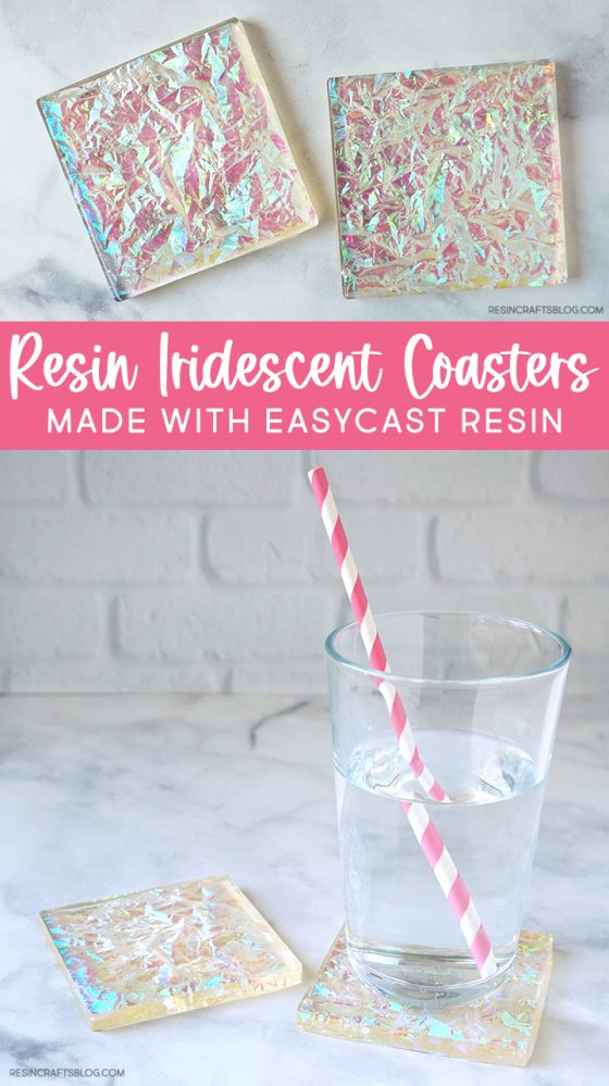 Resin Iridescent Coasters Made with EasyCast - Resin Crafts Blog