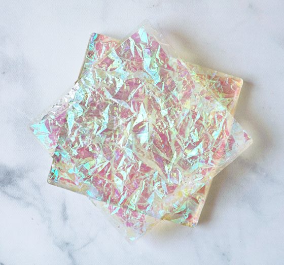 Resin Iridescent Coasters Made with EasyCast - Resin Crafts Blog
