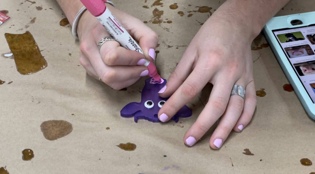 Purple-cow-magnet-being-drawn-on-with-Sharpie-paint-markers - Resin ...